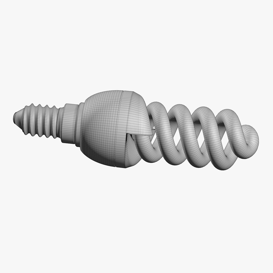 3d Model Helical Fluorescent Light Bulb