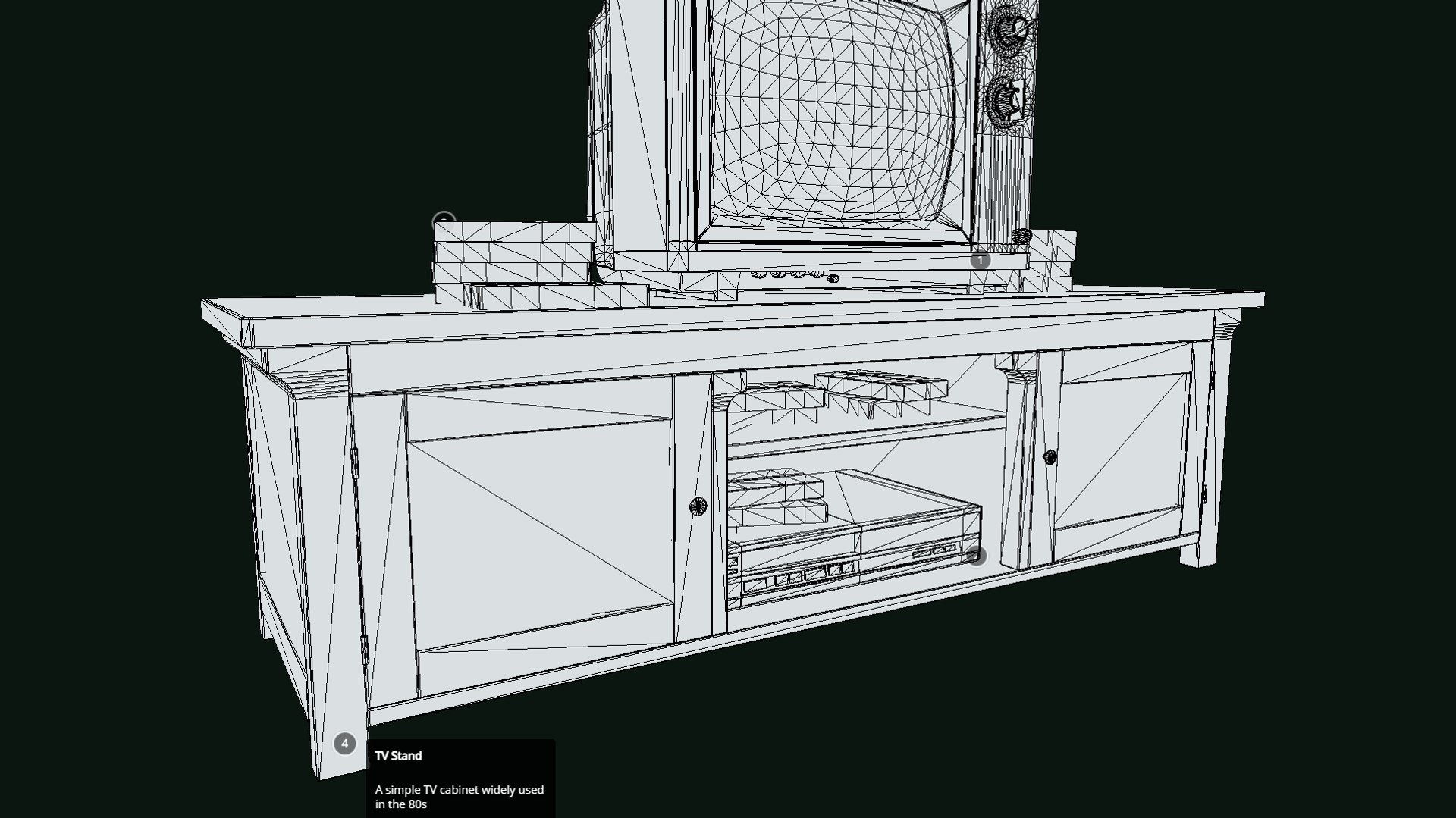 3D TV Set 80s Asset - TurboSquid 2120173