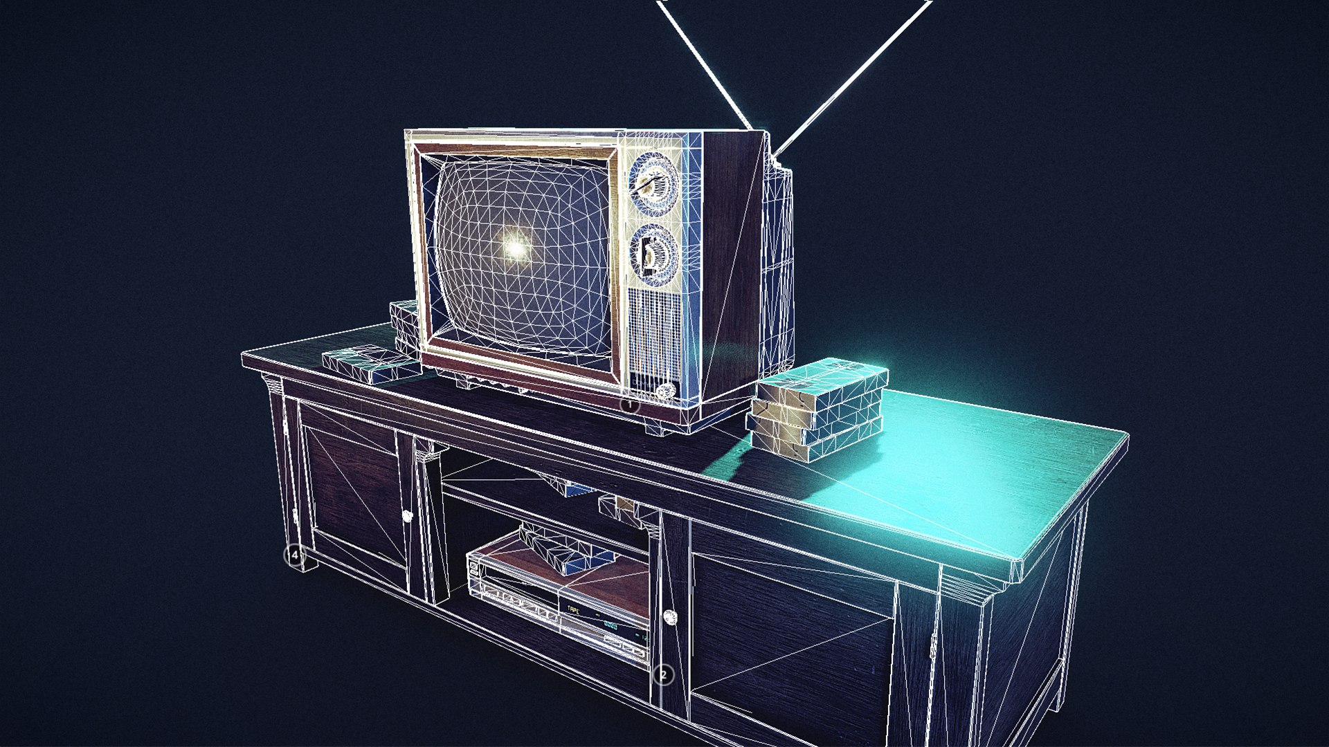 3D TV Set 80s Asset - TurboSquid 2120173