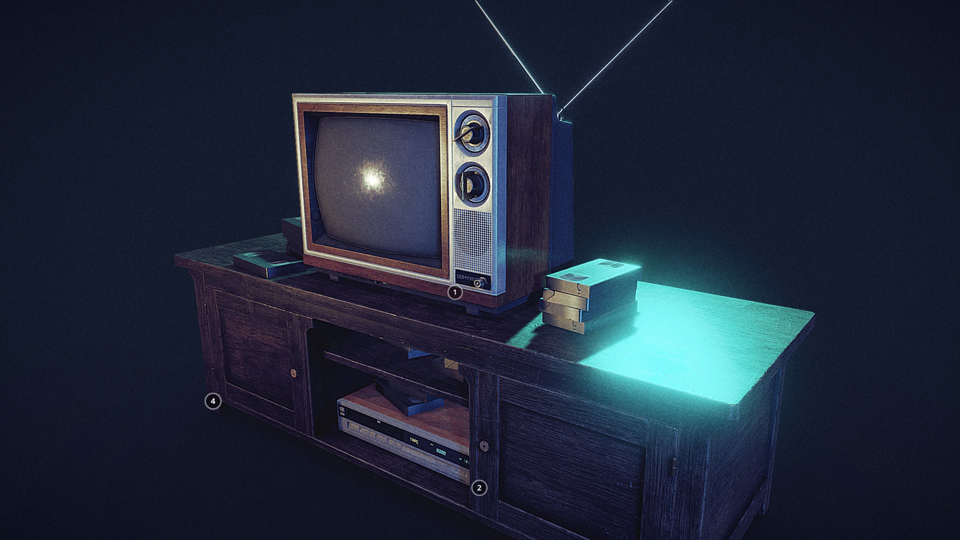 3D TV Set 80s Asset - TurboSquid 2120173