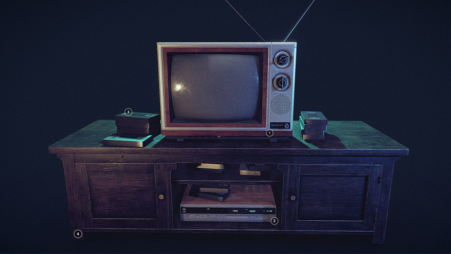3D TV Set 80s Asset - TurboSquid 2120173