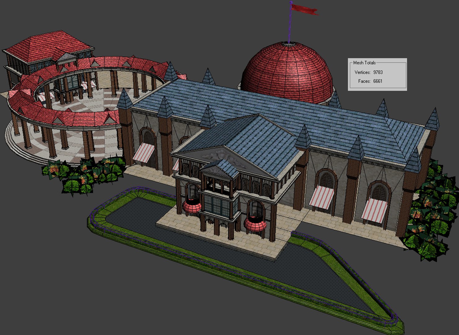 3d Model Club Architecture Building