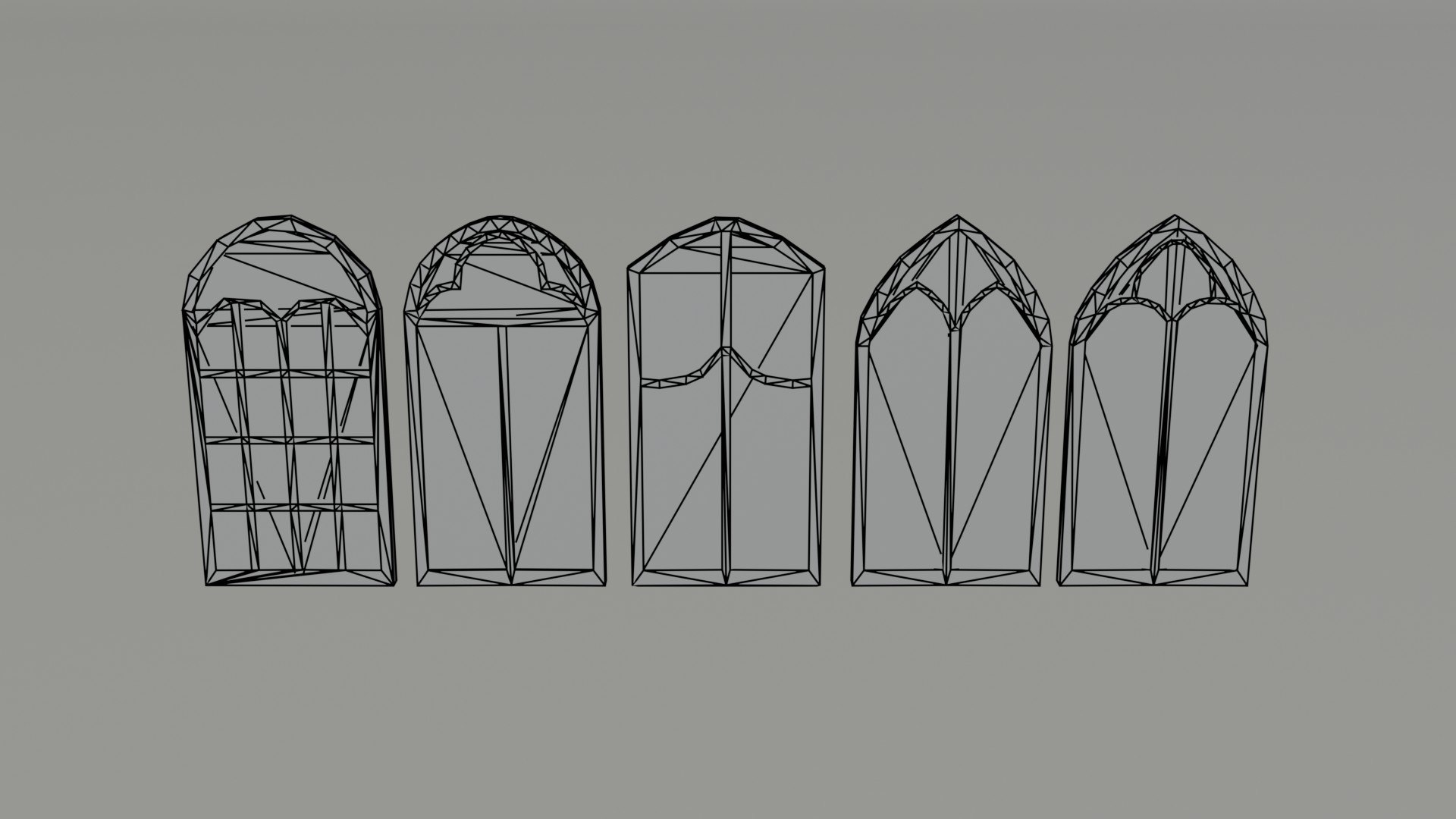 3D Low-poly Cartoon Fantasy Gothic Windows Polygonal Style - TurboSquid ...