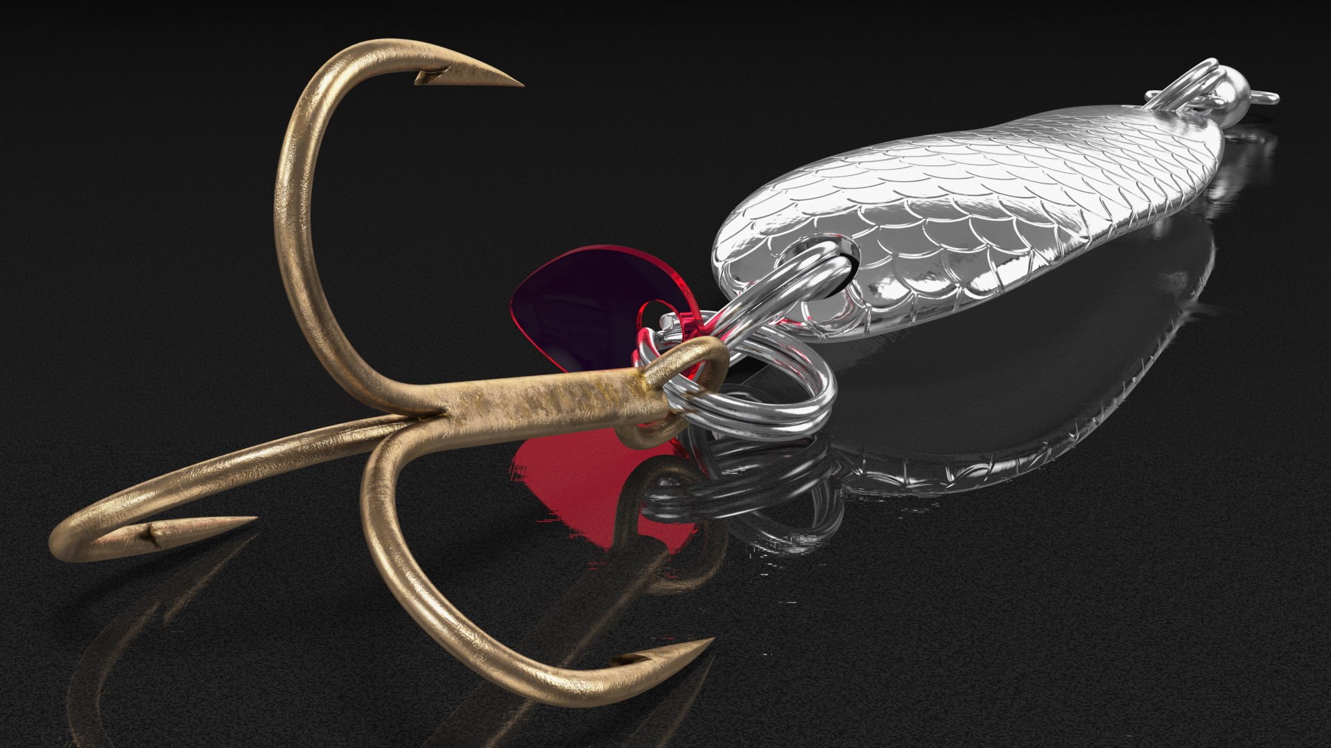 3D Silver Trolling Spoon Lure - TurboSquid 1827243