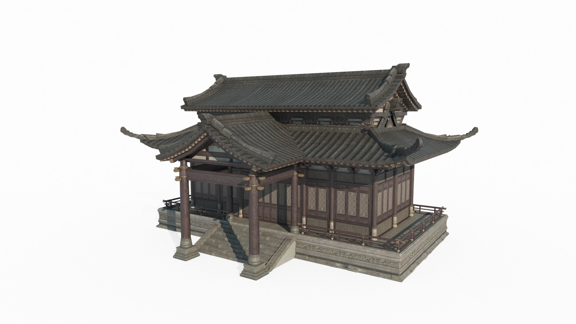 Ancient Asian Architectural Palaces 3D Model - TurboSquid 2134863