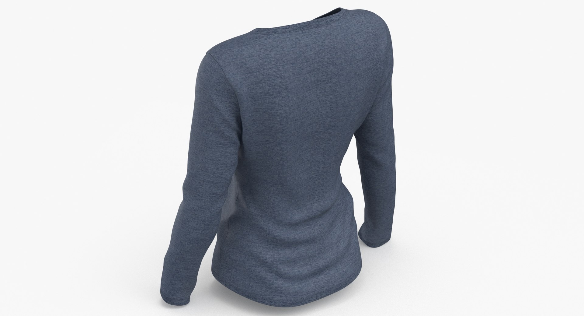 Long Sleeve Worn Female V Neck Pose 01 White Blank And Branded Heather ...