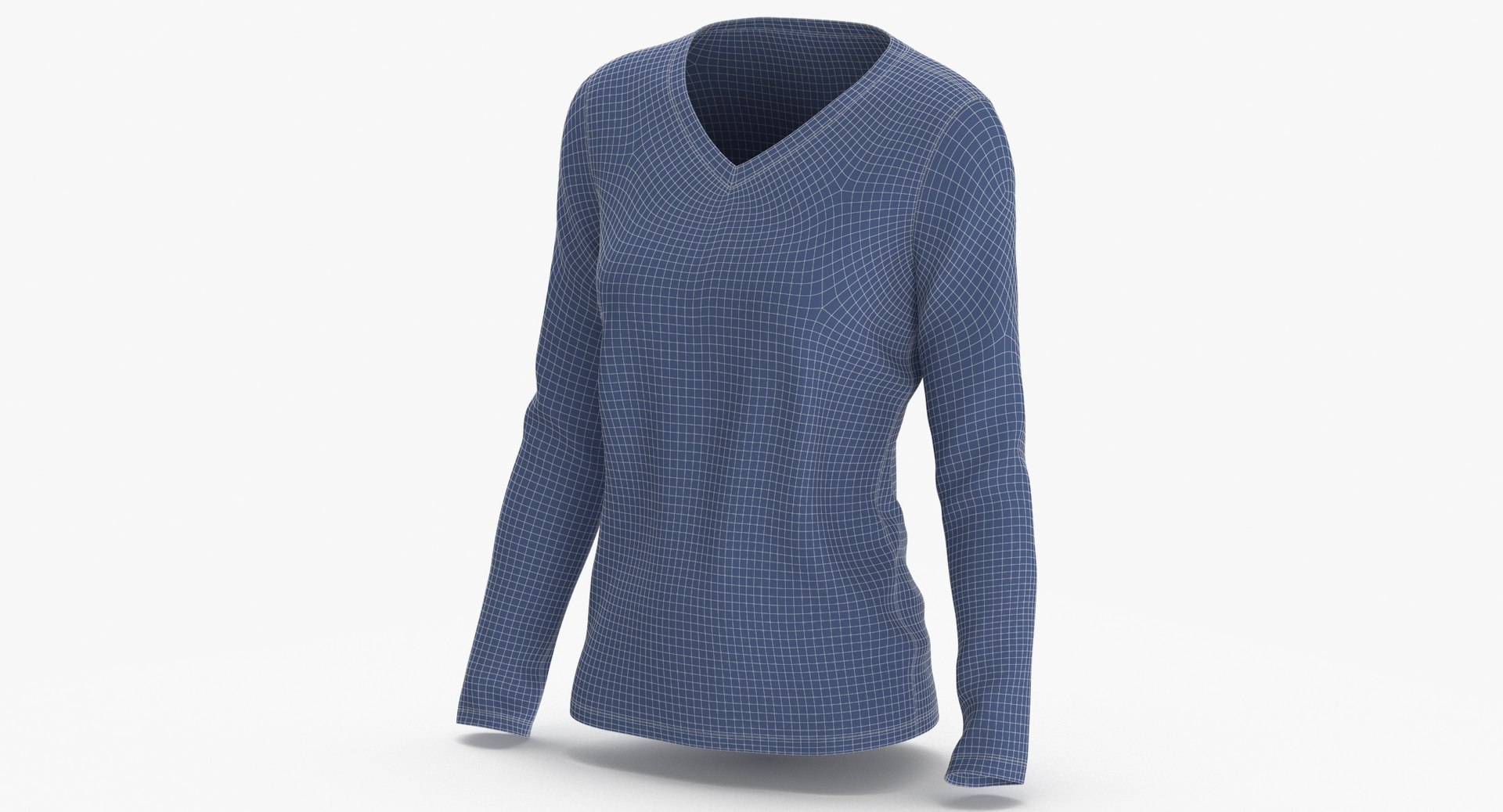 Long Sleeve Worn Female V Neck Pose 01 White Blank And Branded Heather ...