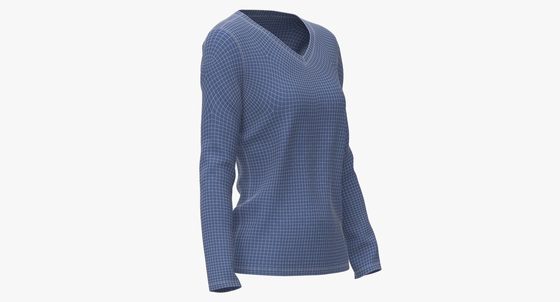 Long Sleeve Worn Female V Neck Pose 01 White Blank And Branded Heather ...