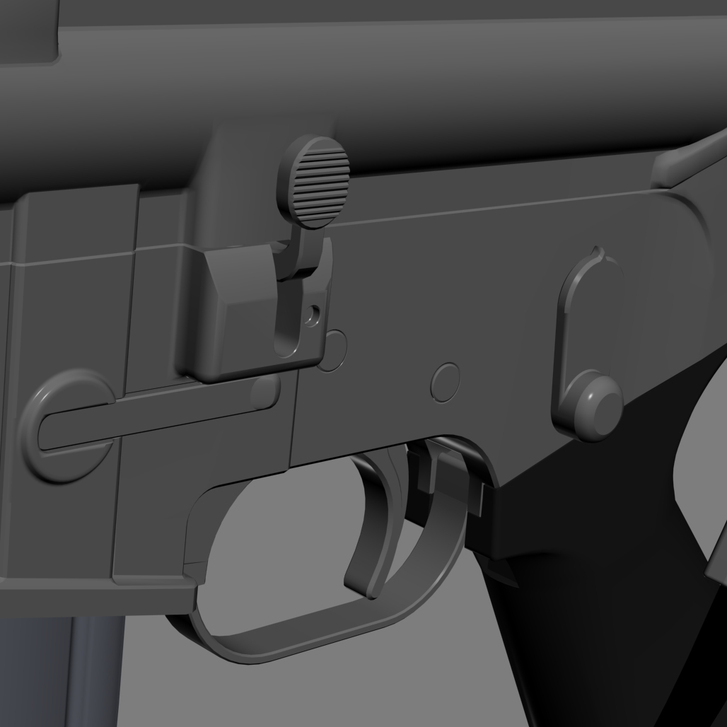 3d model rifle animation assembling