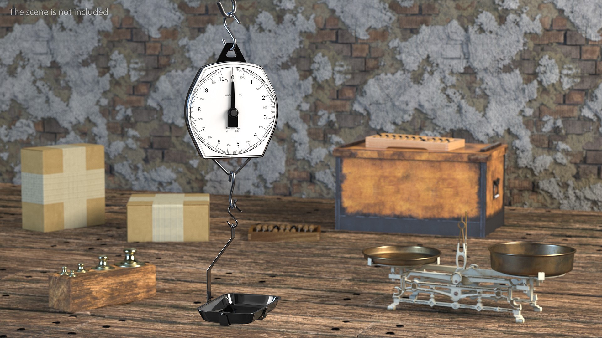 3D mechanical hanging scales pan model - TurboSquid 1681350