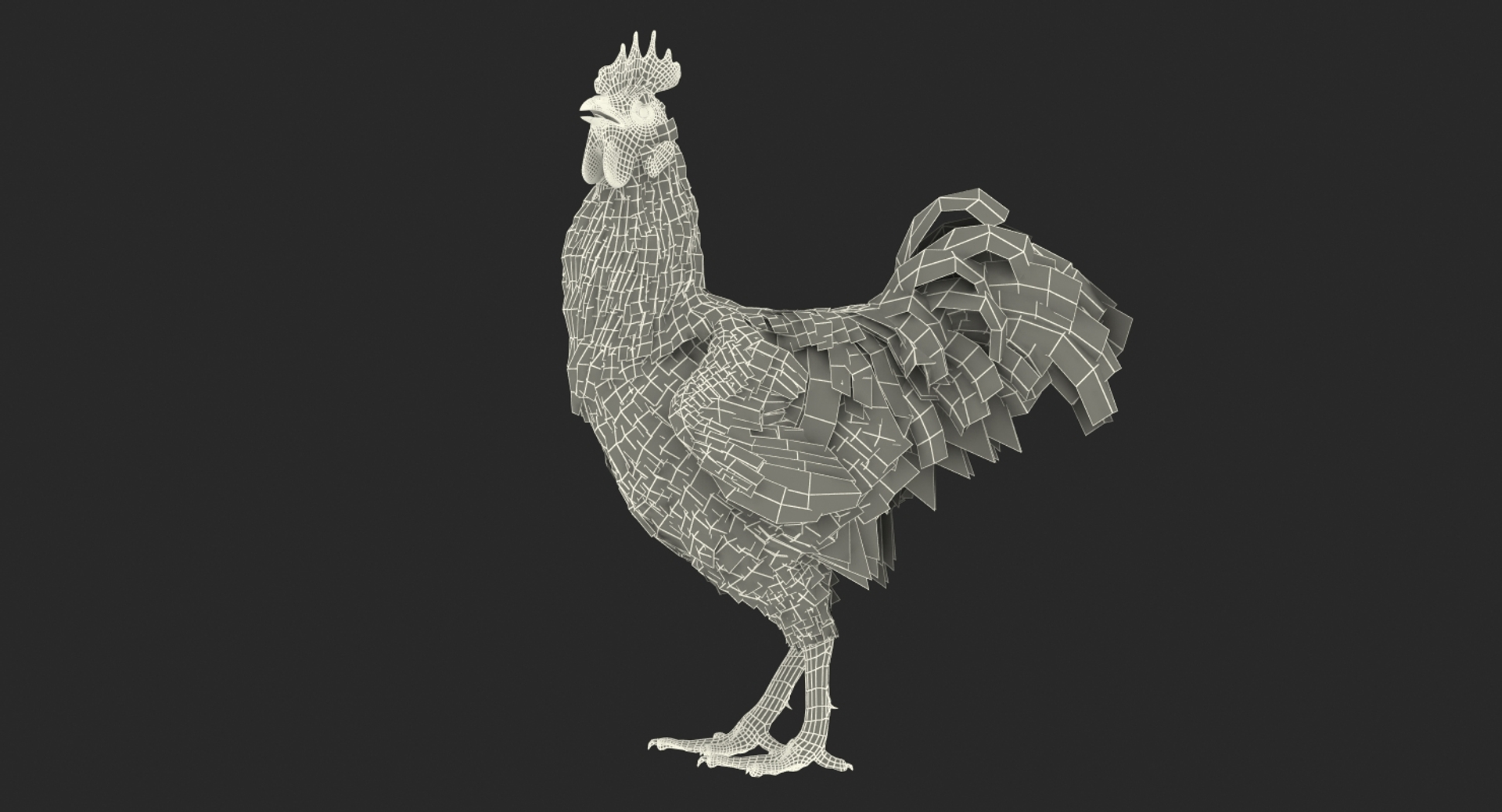 3d brown hen standing model