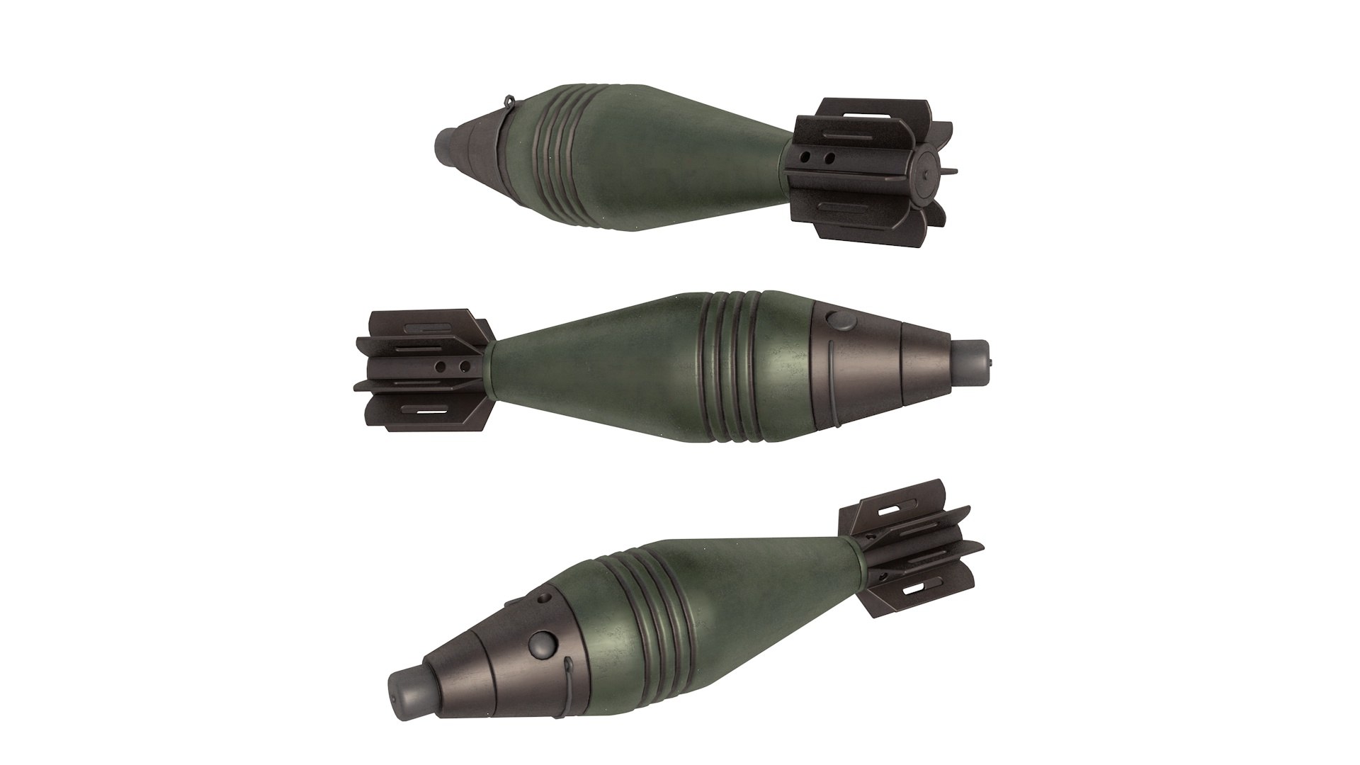 60 Mm Mortar Projectile 3D - TurboSquid 1973347