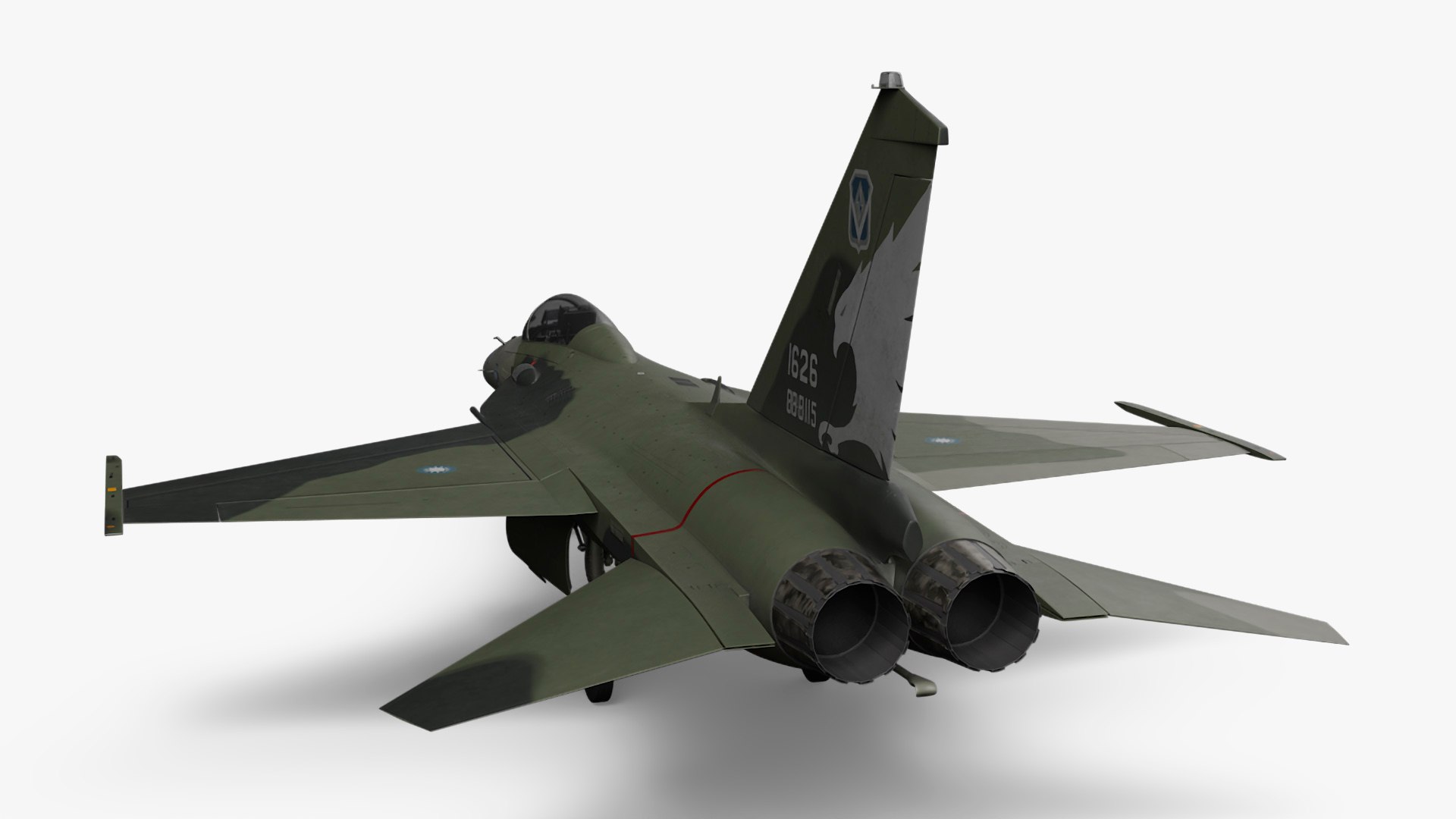 3D Model AIDC F-CK-1 Unarmed Fighter Jet Green Rigged For Maya ...