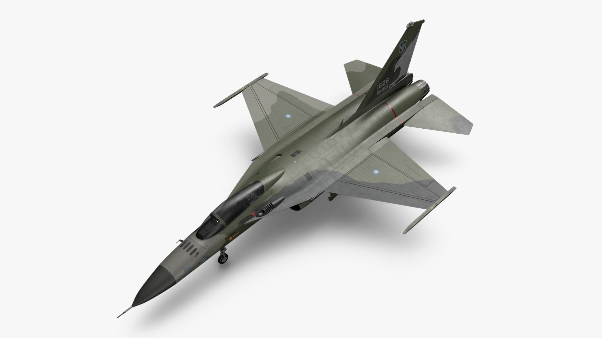 3D Model AIDC F-CK-1 Unarmed Fighter Jet Green Rigged For Maya ...