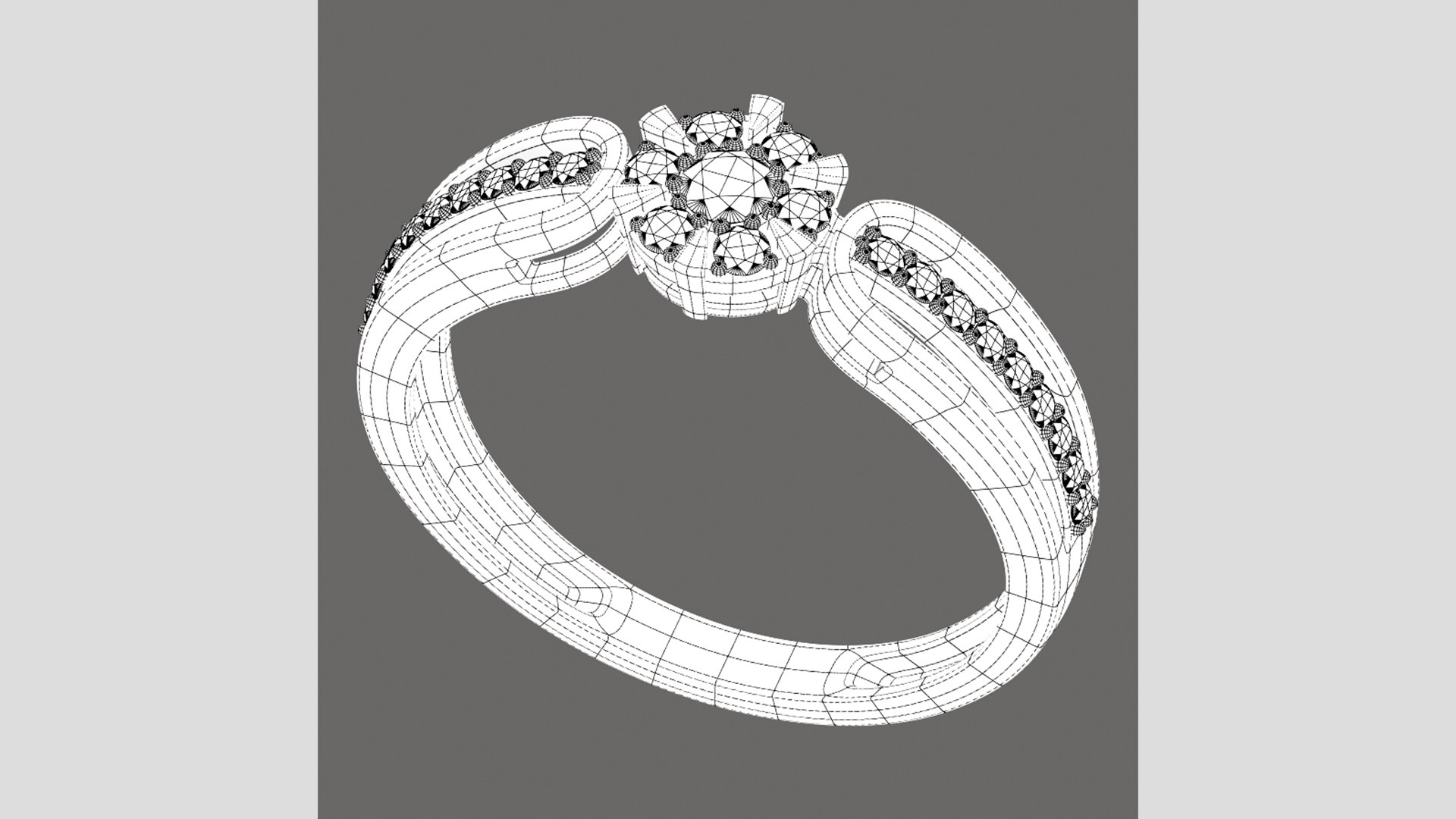 Triangle Prongs Fashion Gold Ring 3D - TurboSquid 1878849