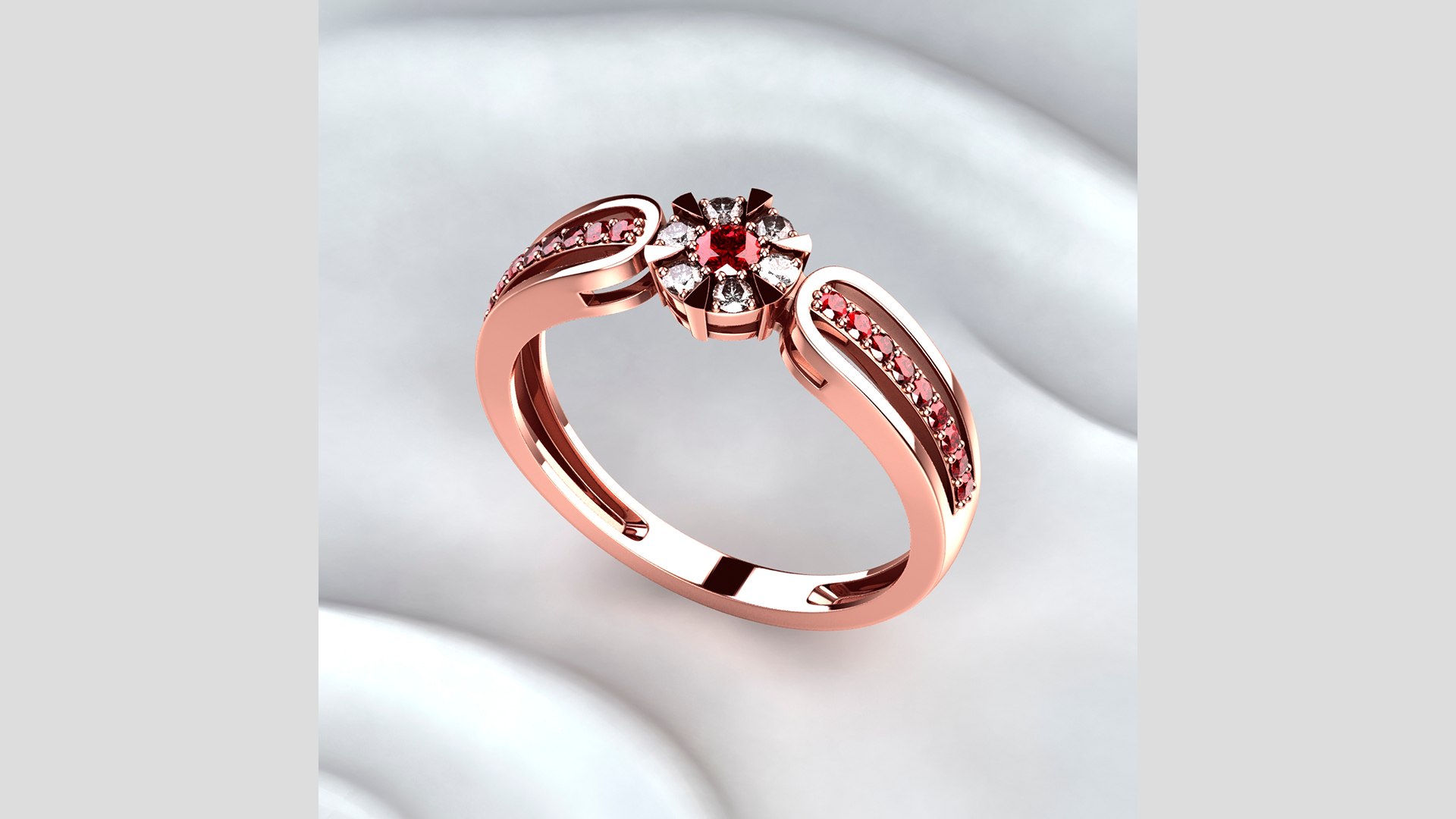Triangle Prongs Fashion Gold Ring 3D - TurboSquid 1878849