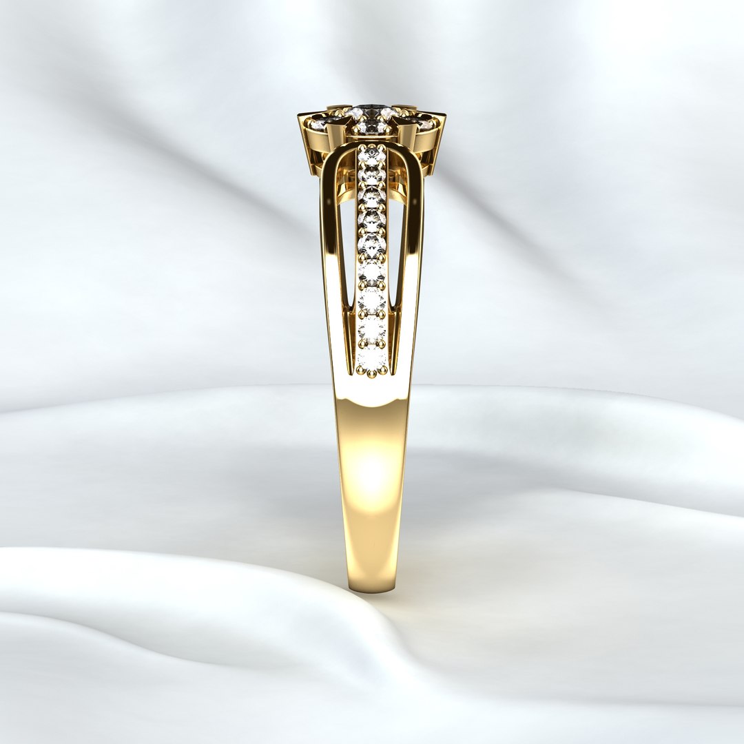 Triangle Prongs Fashion Gold Ring 3D - TurboSquid 1878849