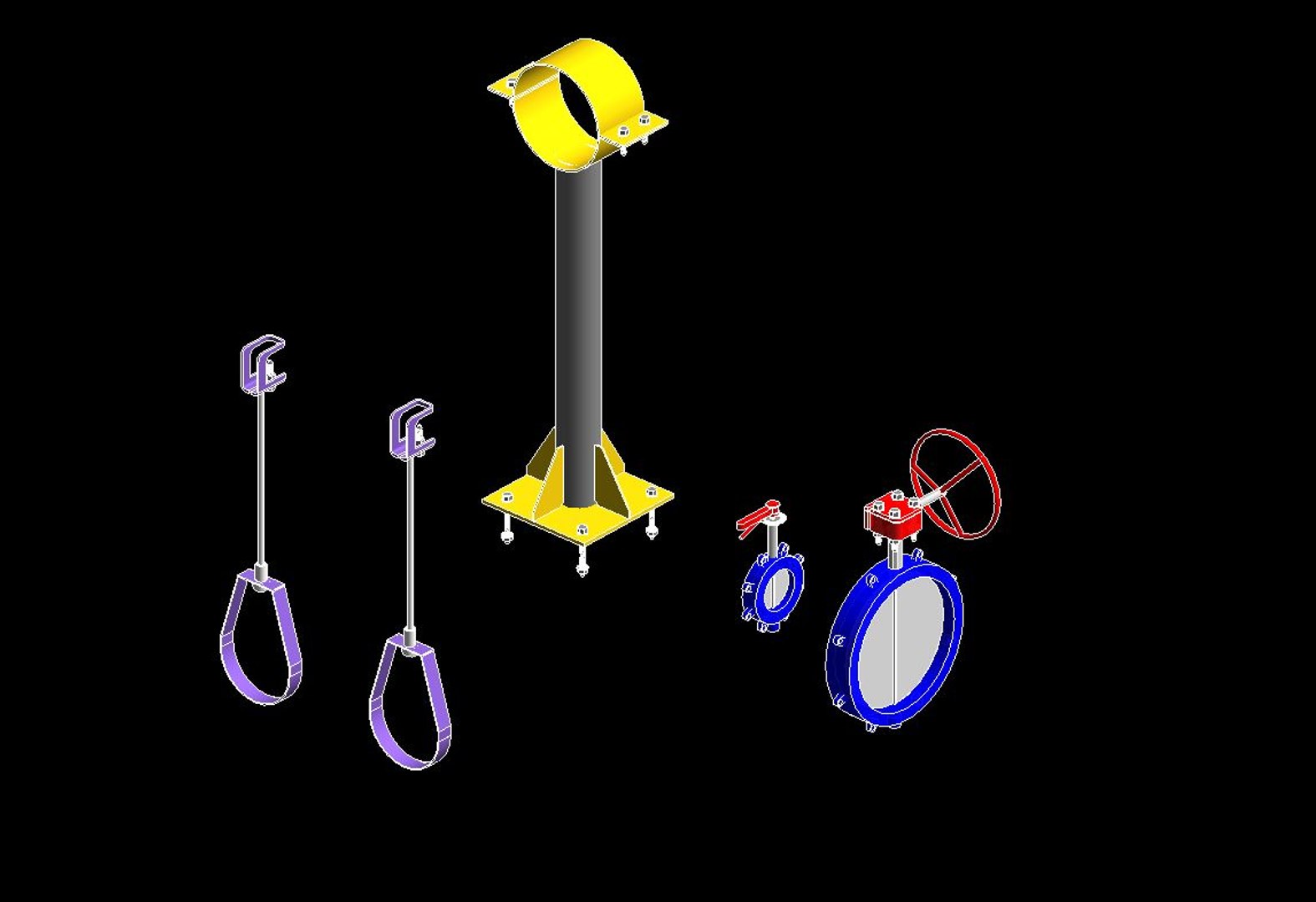 Butterfly Valve Support Model - TurboSquid 1304484
