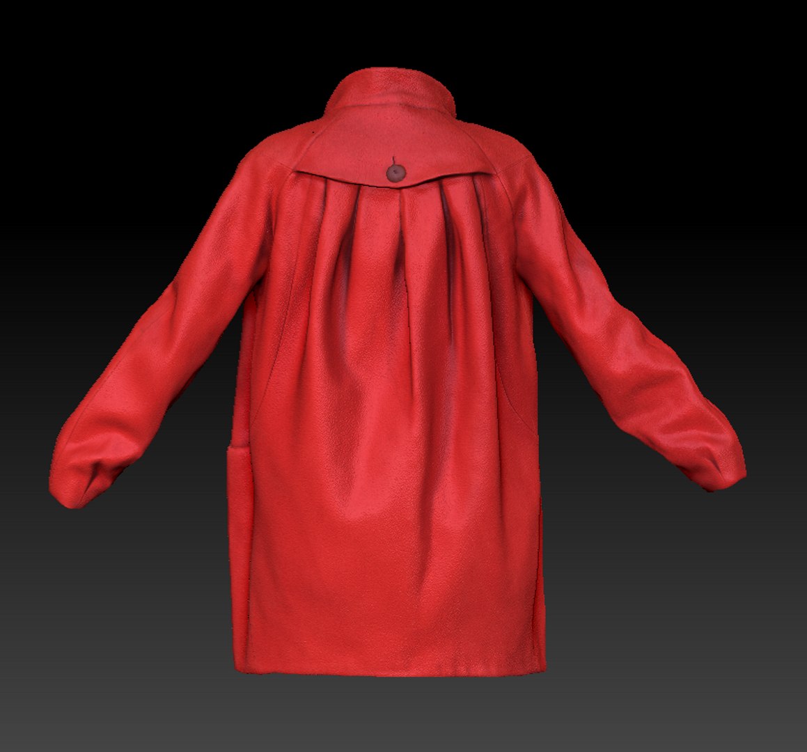 Scanned Coat Red Wool 3D Model - TurboSquid 1434434