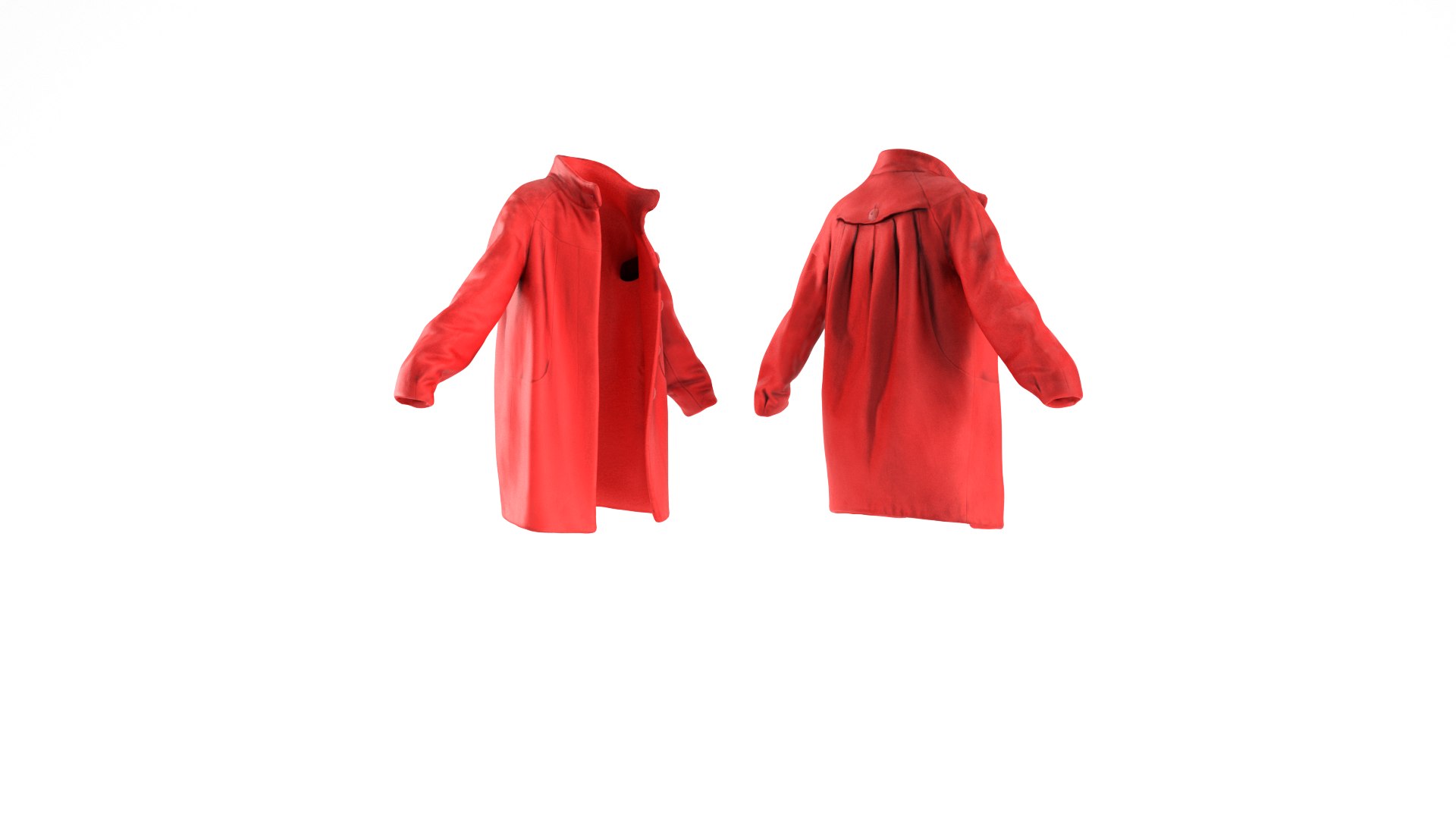 Scanned Coat Red Wool 3D Model - TurboSquid 1434434