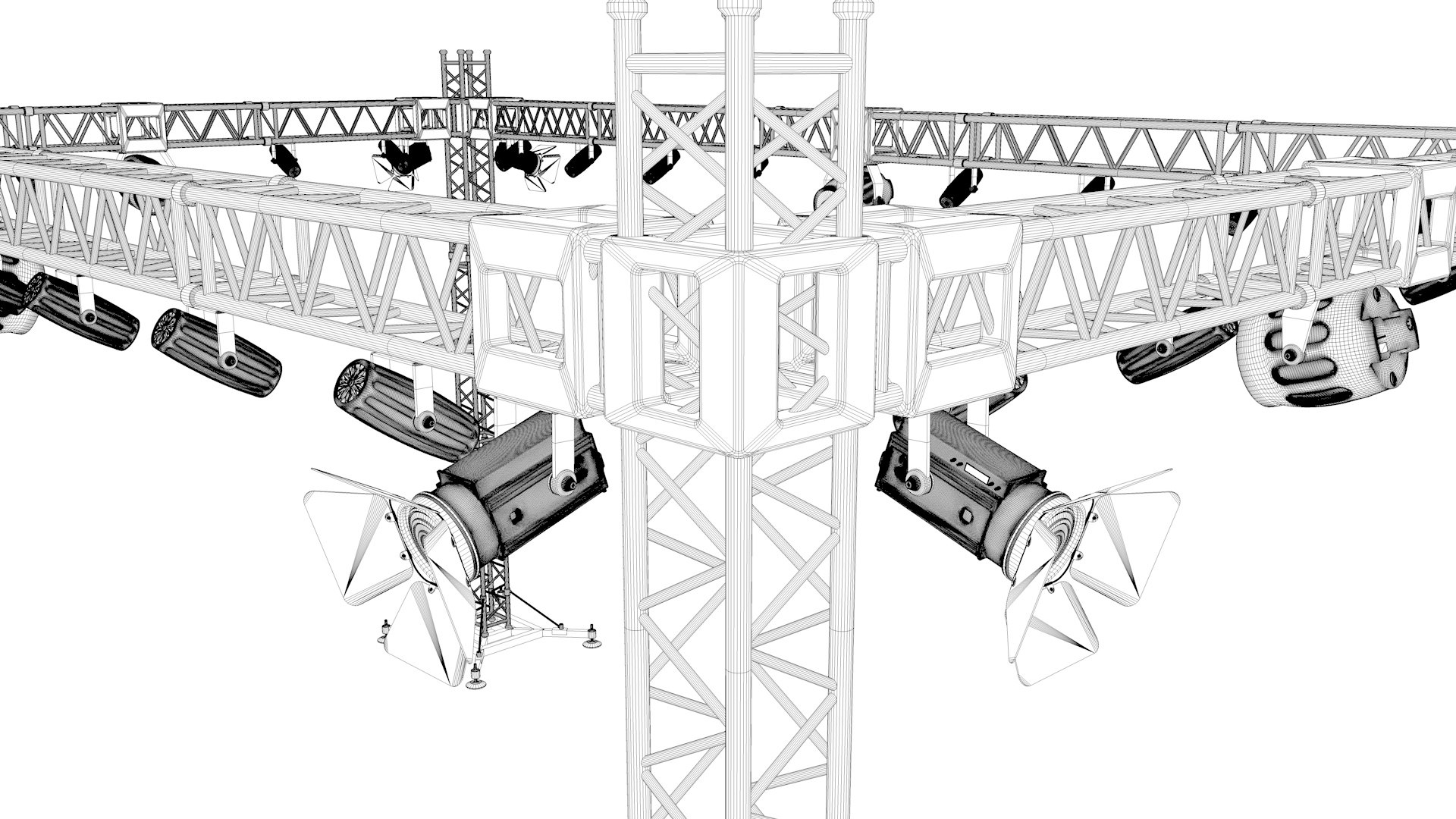 3D Model Stage Truss With Lights - TurboSquid 1760047