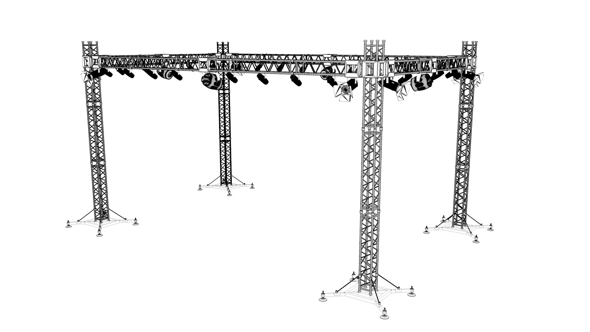 3D Model Stage Truss With Lights - TurboSquid 1760047