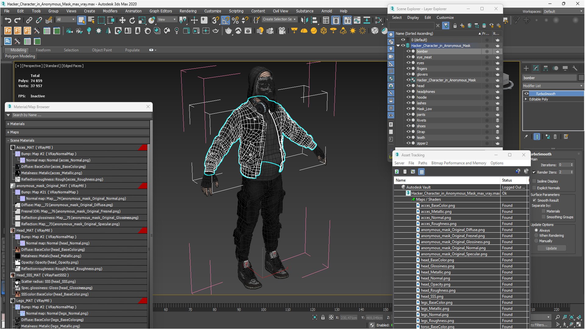 Hacker Character In Anonymous Mask 3D Model - TurboSquid 2426496