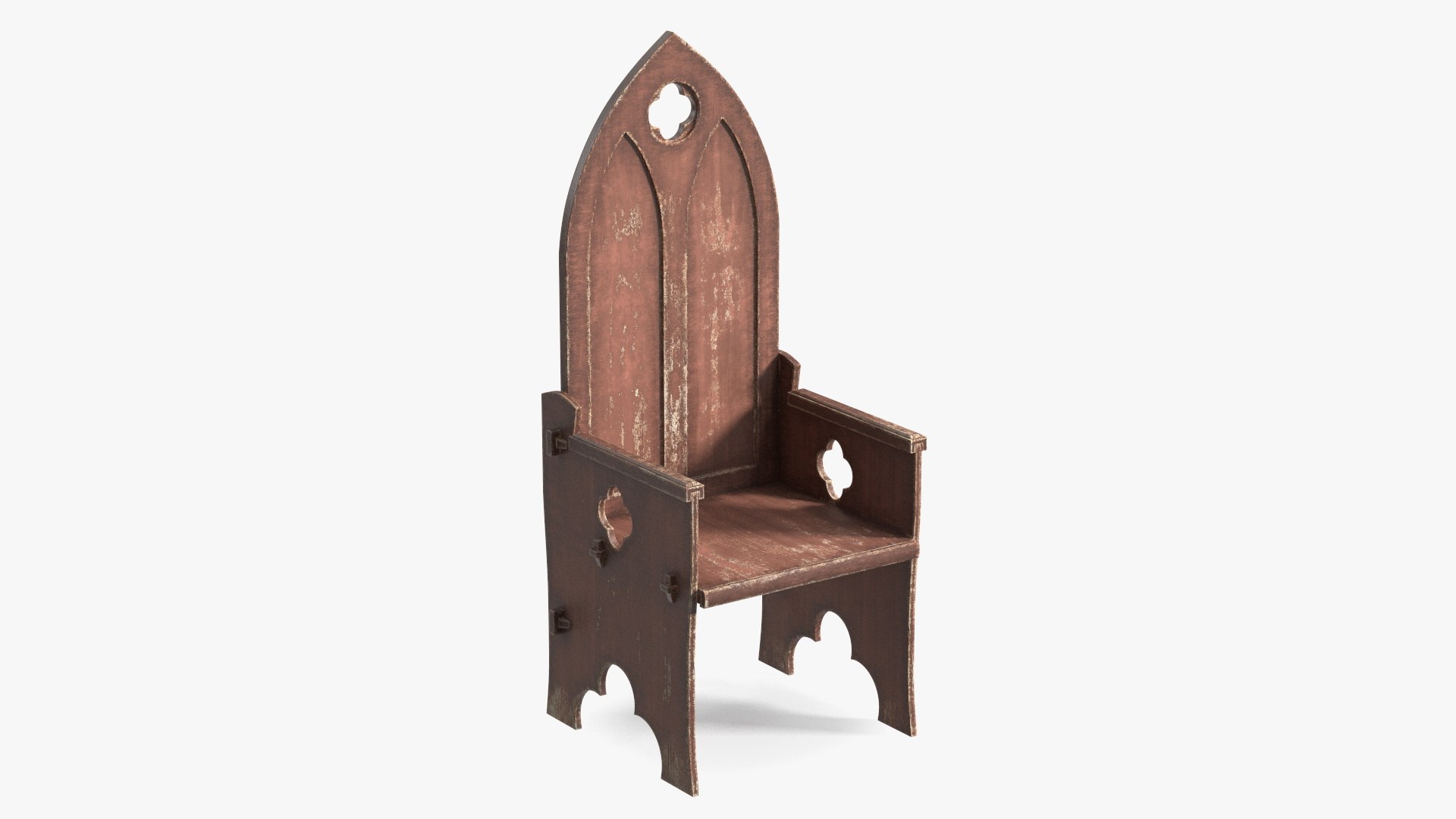 Old Gothic Medieval High Back Chair 3D - TurboSquid 2176905