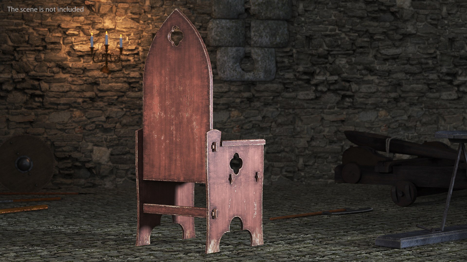 Old Gothic Medieval High Back Chair 3D - TurboSquid 2176905