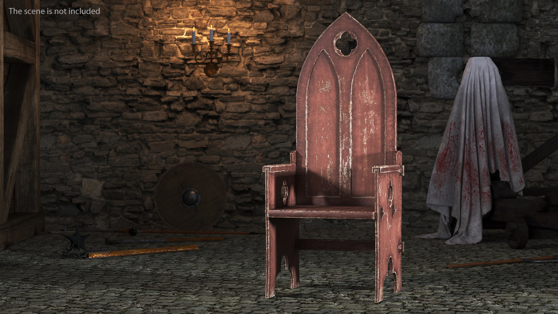 Old Gothic Medieval High Back Chair 3D - TurboSquid 2176905