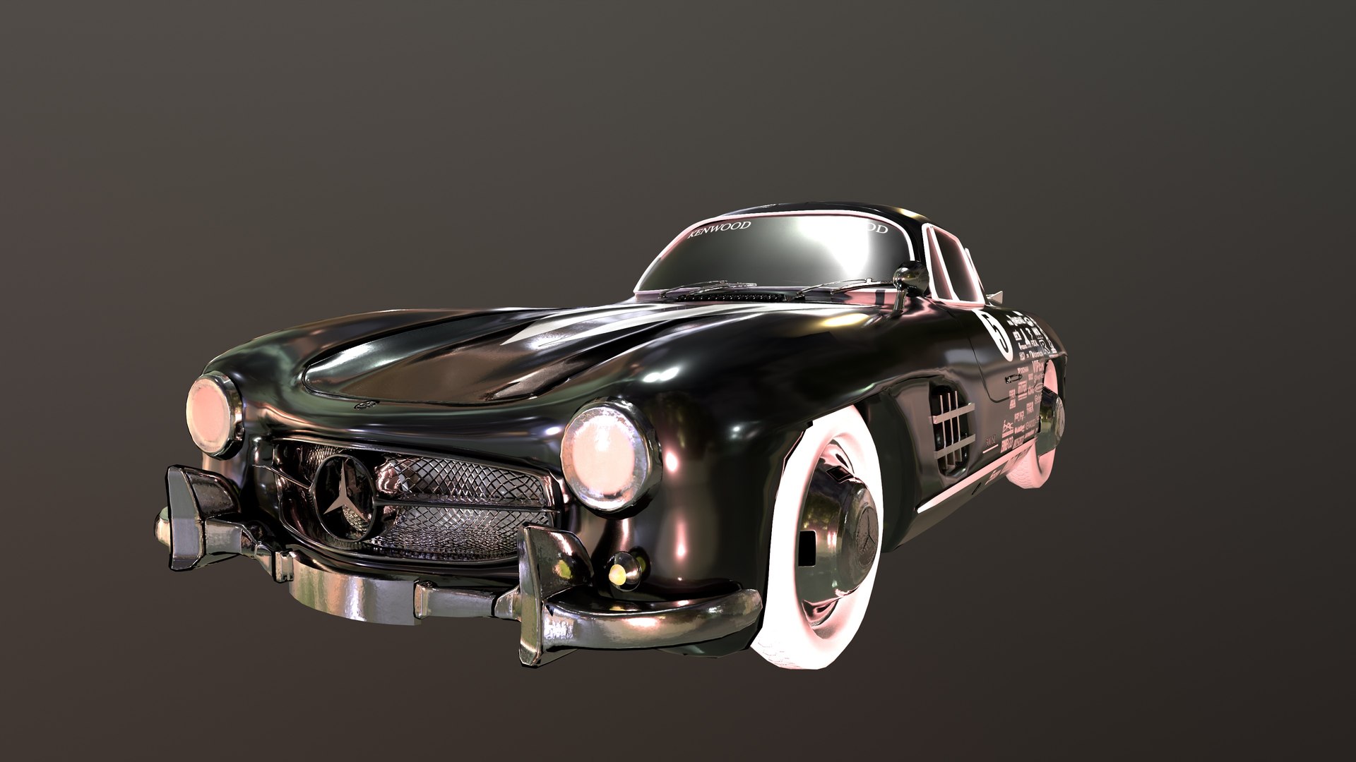 Retro Sport Car Mercedes SL Black 3D - TurboSquid 1749167