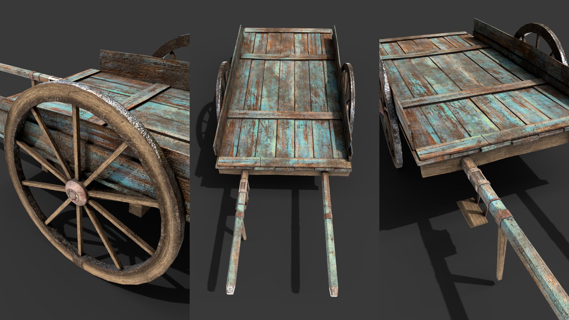 3D 8 Painted Wood Carts Pack - TurboSquid 2295469