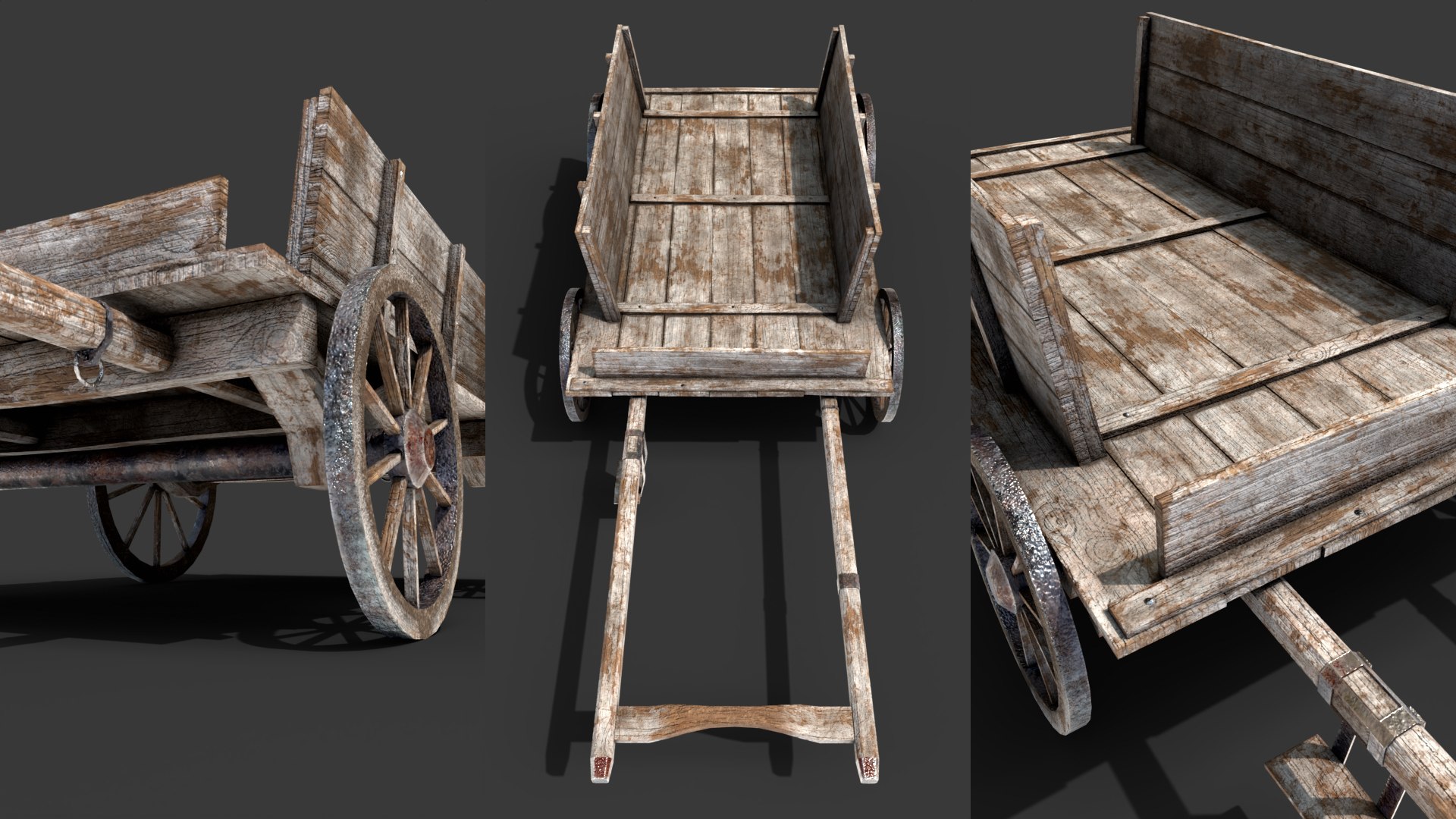 3D 8 Painted Wood Carts Pack - TurboSquid 2295469