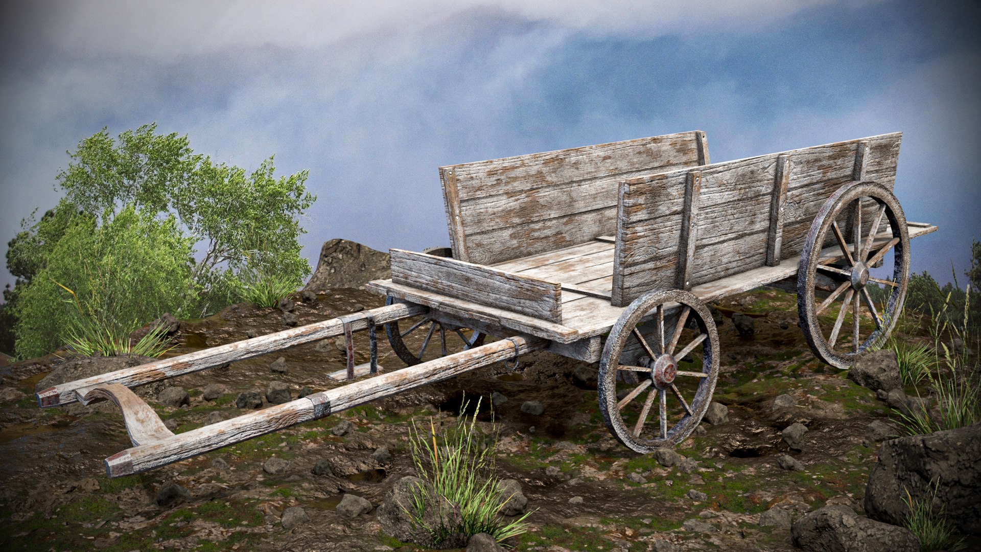 3D 8 Painted Wood Carts Pack - TurboSquid 2295469