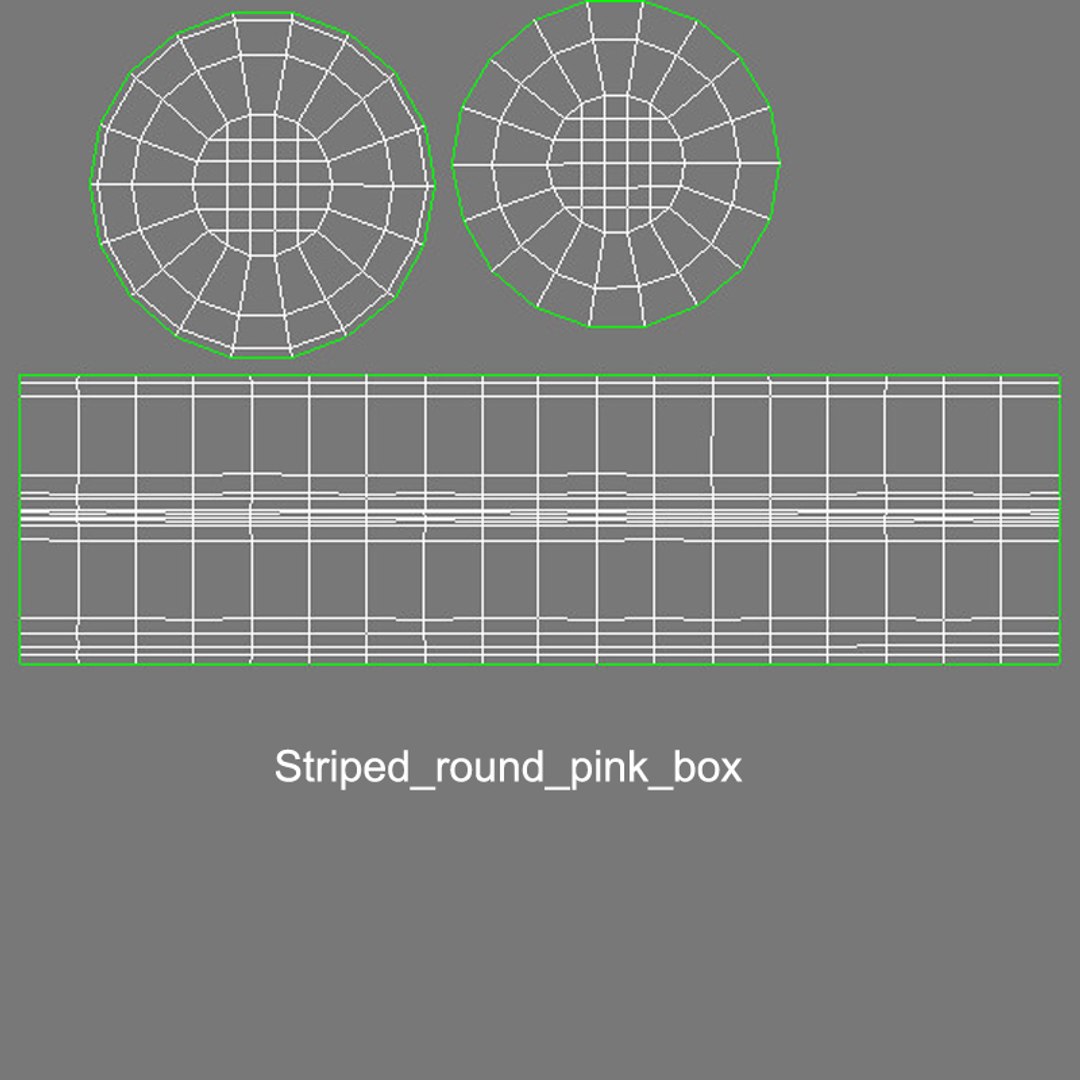 3D Chocolate Striped Pink Round Box Model - TurboSquid 2421373