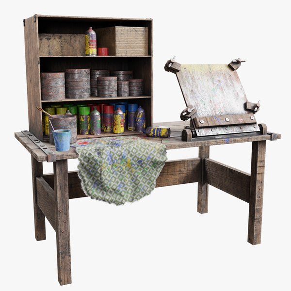 Painting workbench 3D model - TurboSquid 1663674