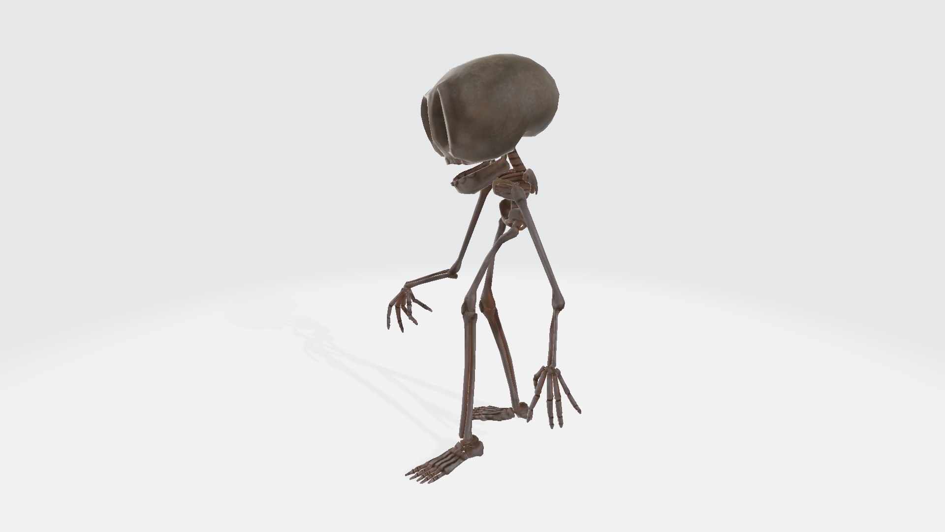 Alien Skeleton With A Big Head 3D Model - TurboSquid 2369087