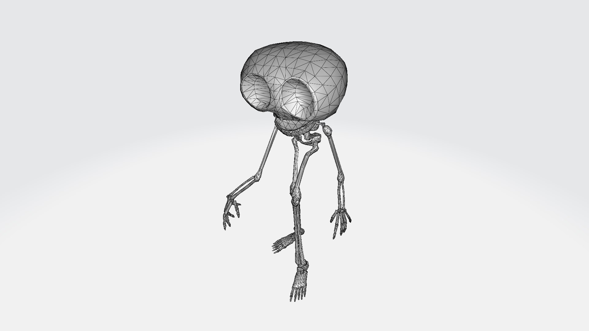 Alien Skeleton With A Big Head 3D Model - TurboSquid 2369087