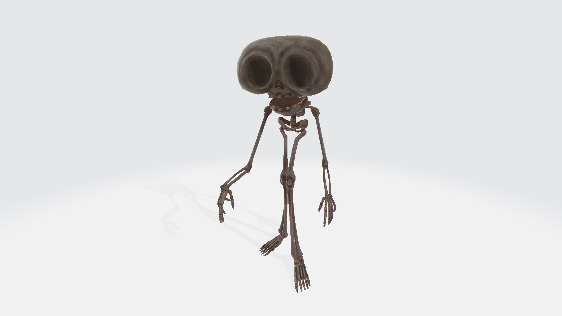 Alien Skeleton With A Big Head 3D Model - TurboSquid 2369087