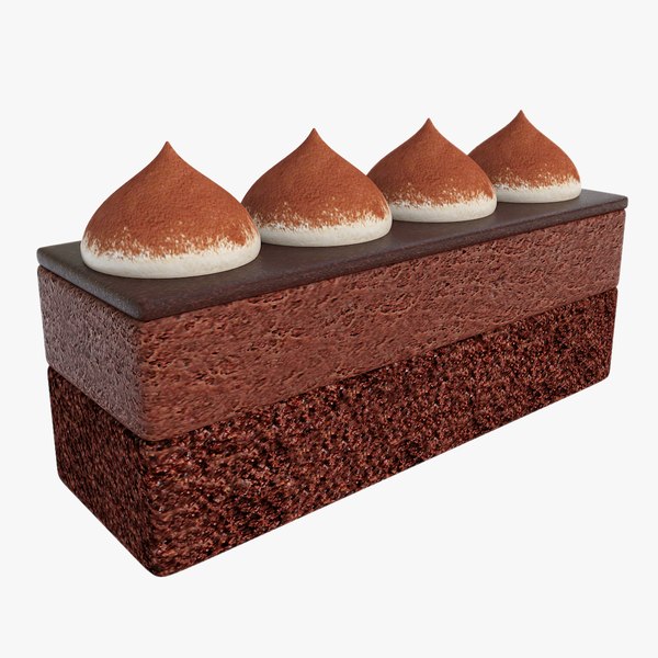 modelo 3d Pastel largo de chocolate con crema - TurboSquid 2397231