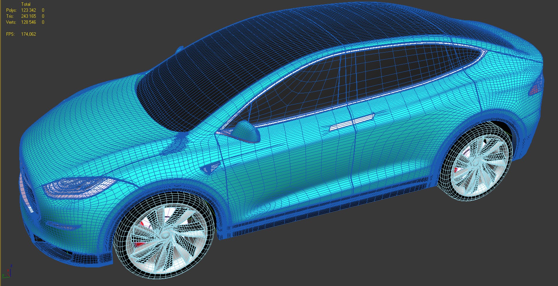 2013 Tesla X Modeled 3d 3ds