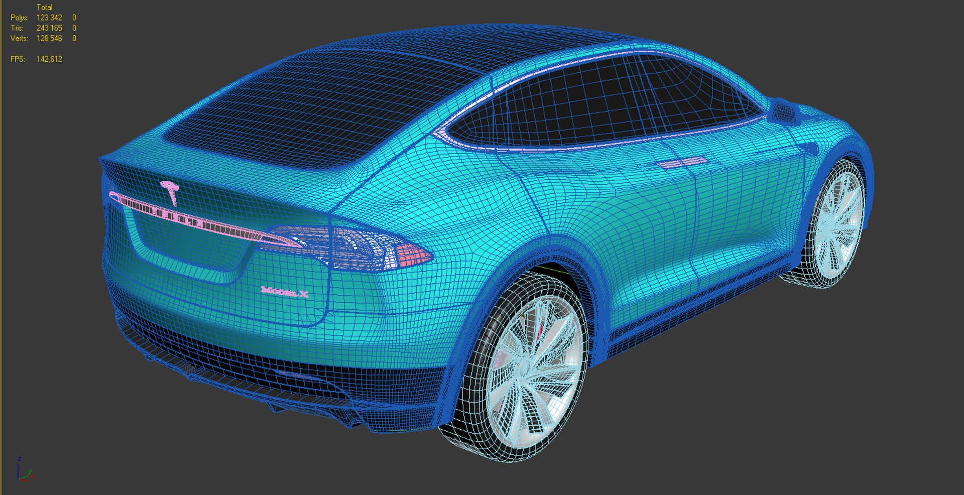 2013 Tesla X Modeled 3d 3ds