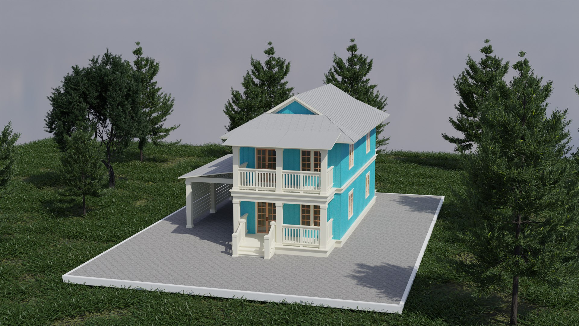 3D Semi Modern House 2 Model - TurboSquid 2118410