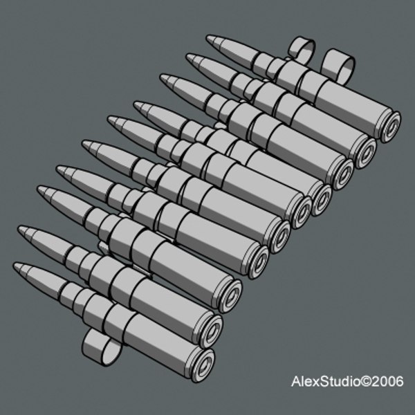 m2hb 50cal machinegun gun 3d model