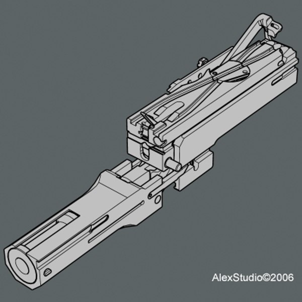 m2hb 50cal machinegun gun 3d model