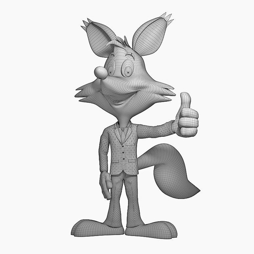 Fox Cartoon Character Suit 3d Model