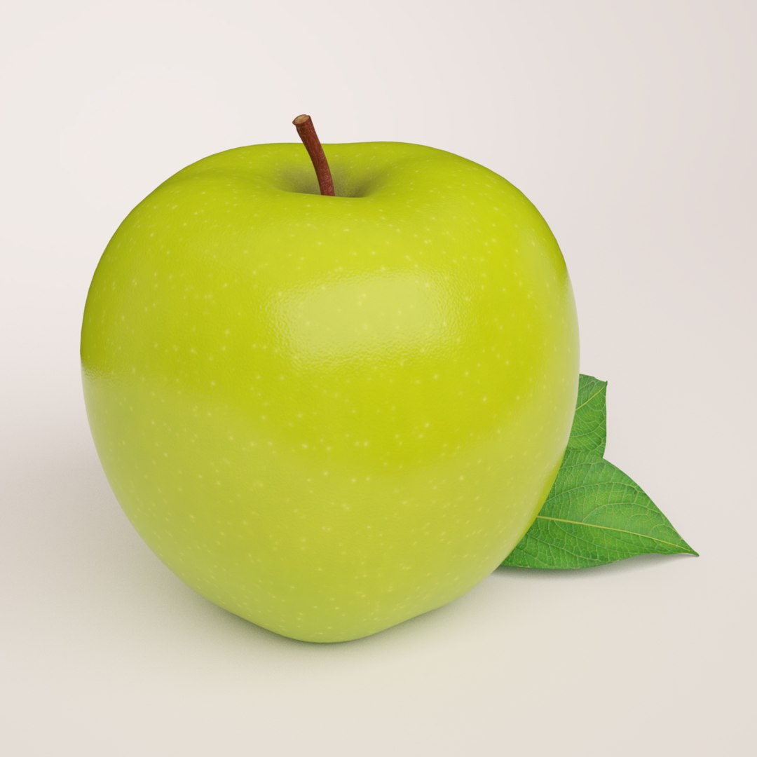 3d Max Realistic Green Apple