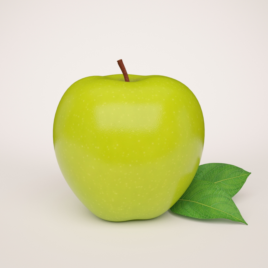 3d Max Realistic Green Apple