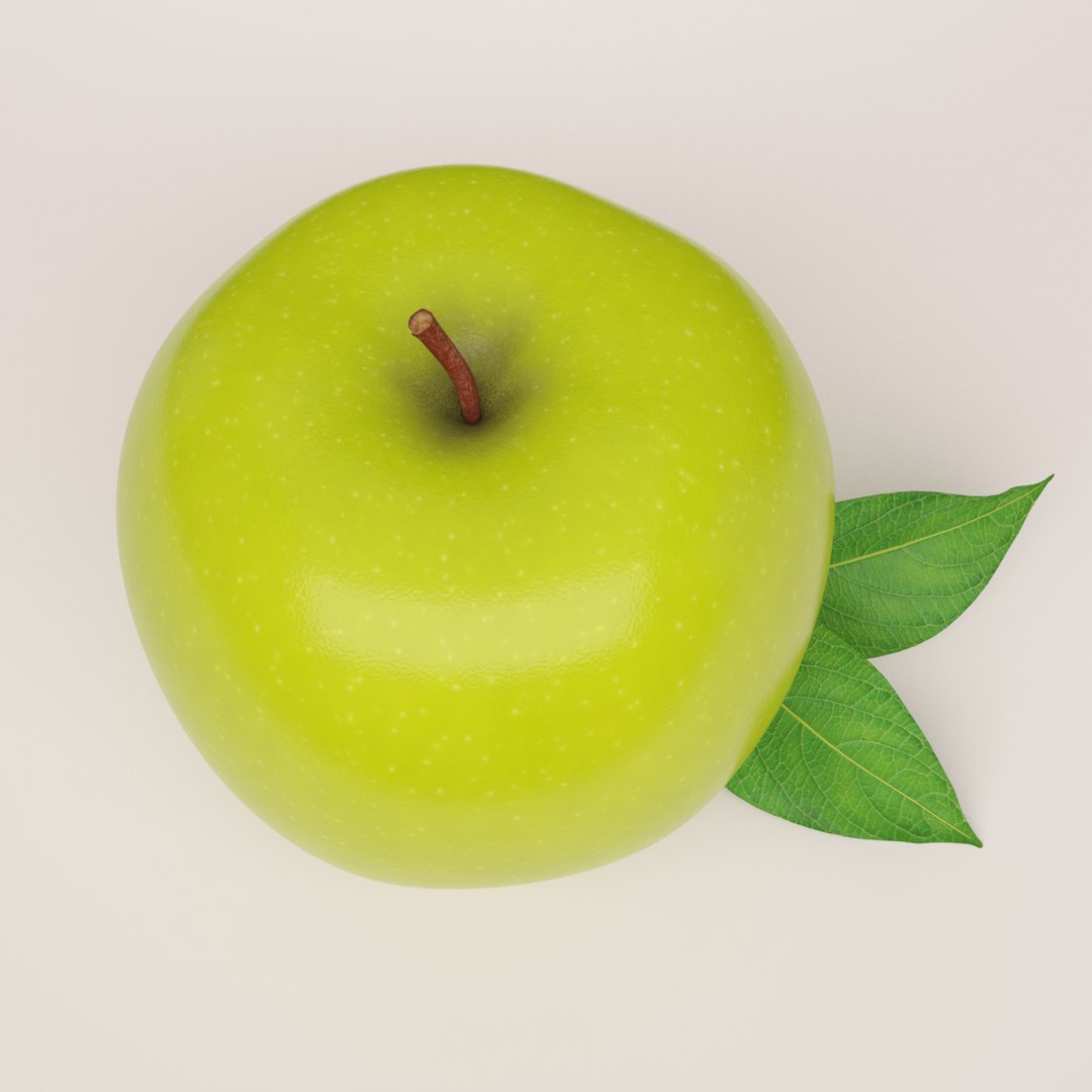 3d Max Realistic Green Apple
