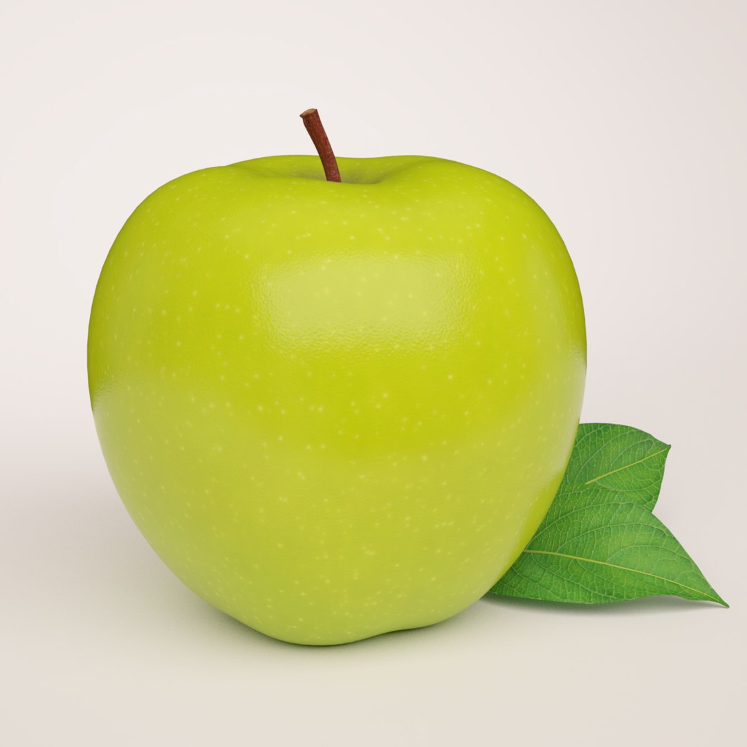 3d Max Realistic Green Apple